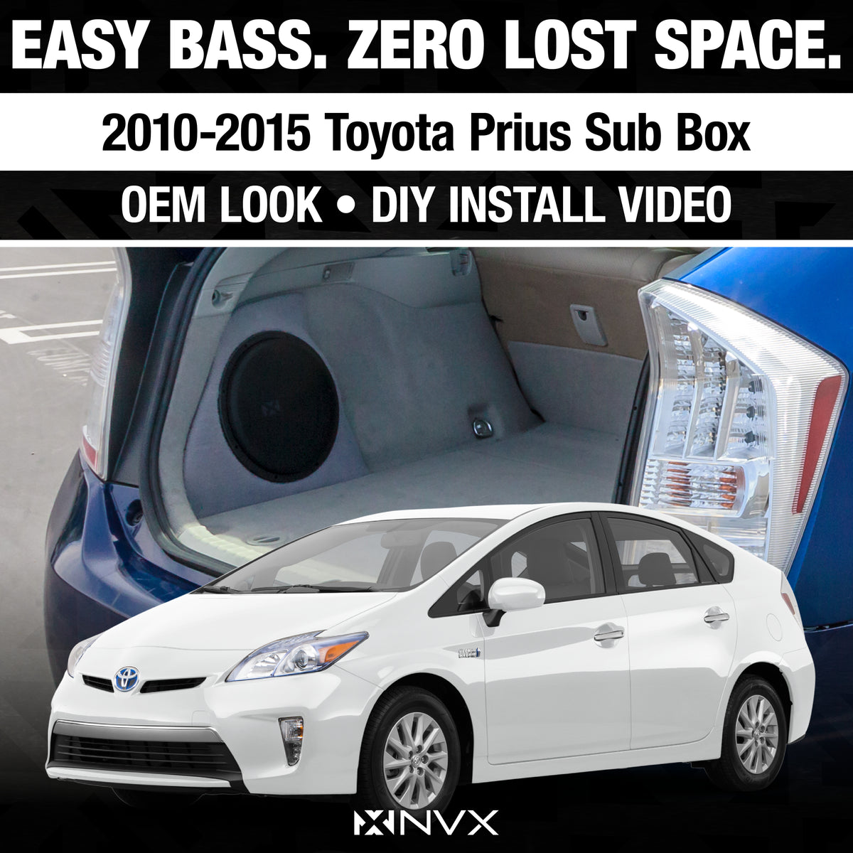 2010-2015 Toyota Prius - Custom 250W RMS 10" Loaded Subwoofer Enclosur ...