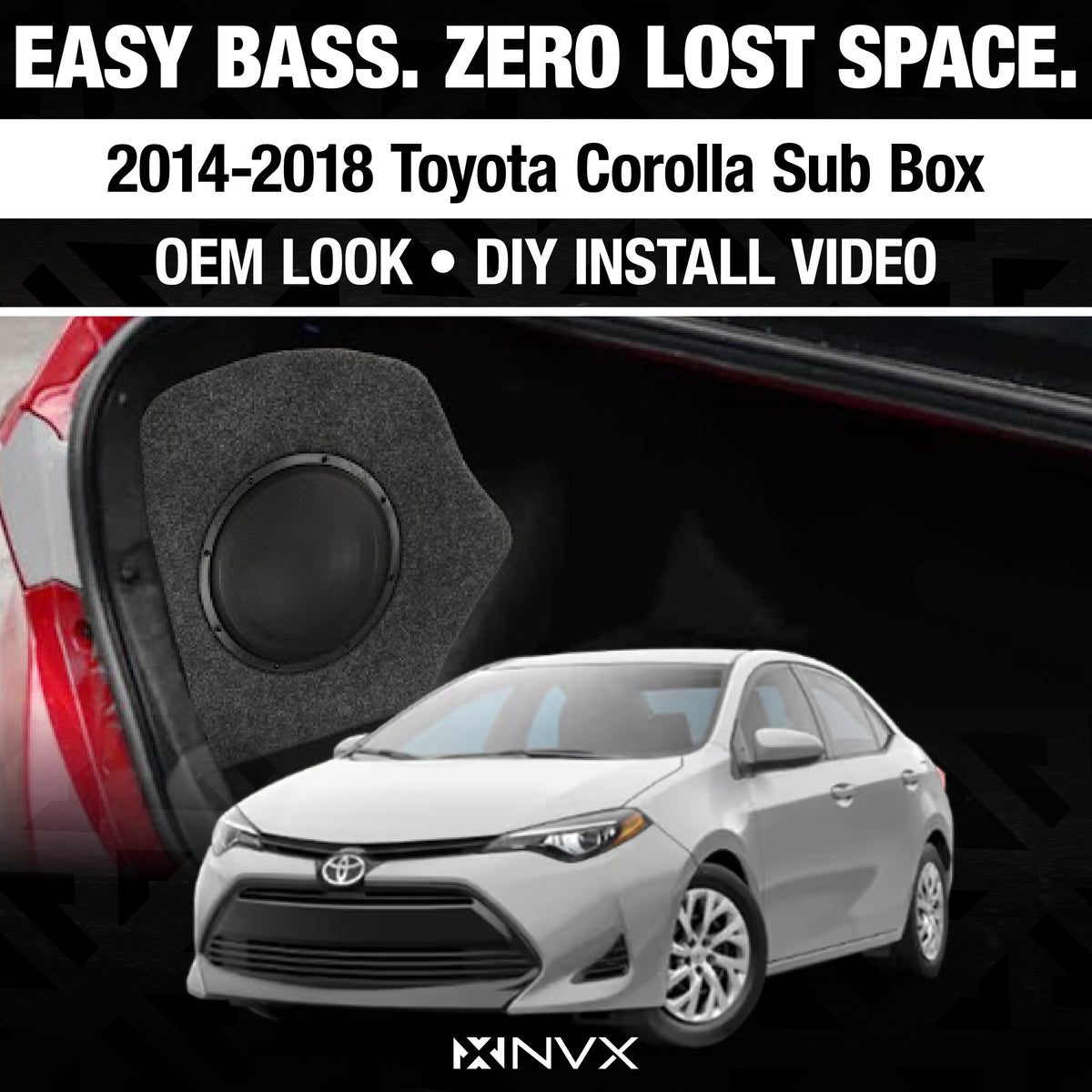 2014-2019 Toyota Corolla - Custom 500W RMS 10" Loaded Subwoofer Enclos ...