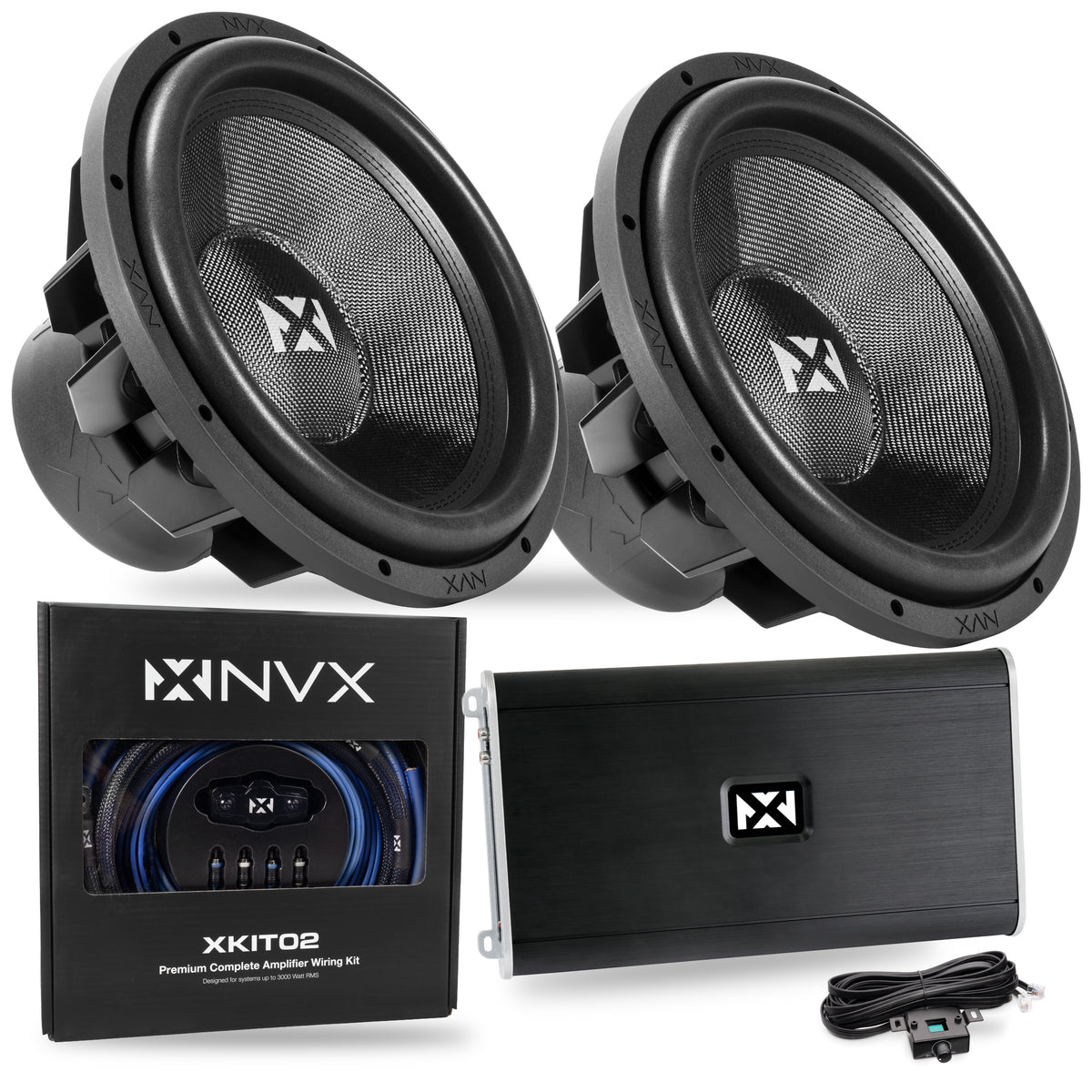 6000W Peak (3000W RMS) VC-Series v3 Dual 15" Subwoofer Bass Package wi ...