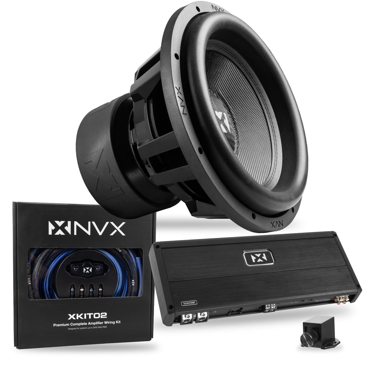 4000W Peak (2000W RMS) XC-Series Single 15" Subwoofer Bass Package wit ...