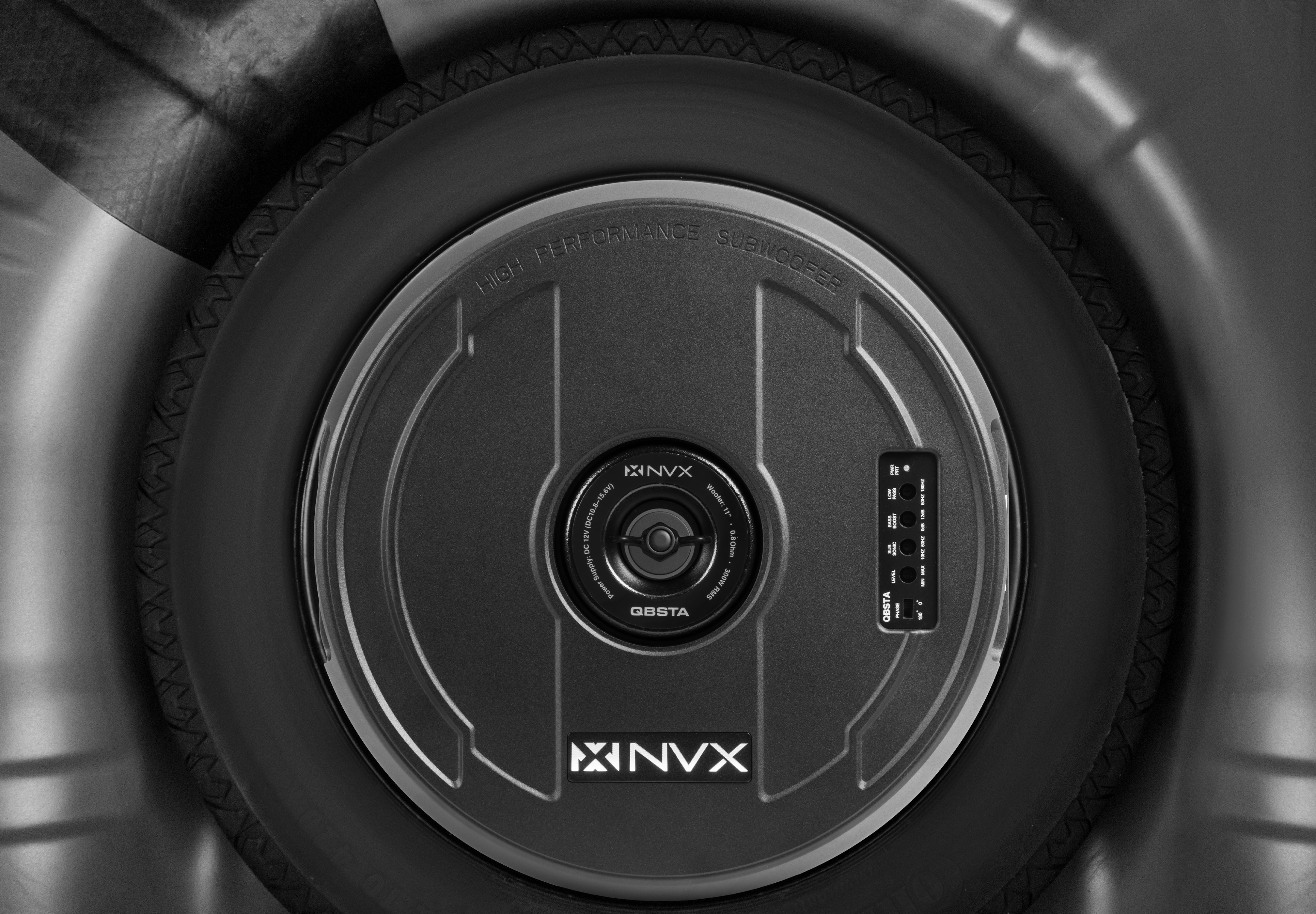 QBSTA 900W Peak (300W RMS) 11" Quick Bass Spare Tire Amplified Subwoof ...