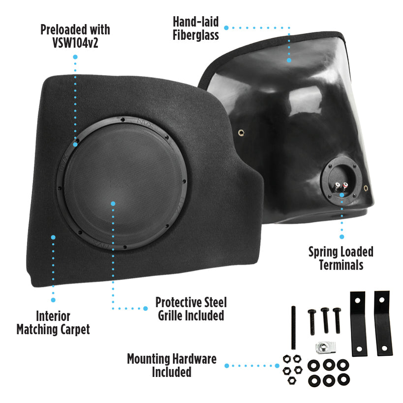 2014-2019 Toyota Highlander - Custom 500W RMS 10" Loaded Subwoofer Enc ...