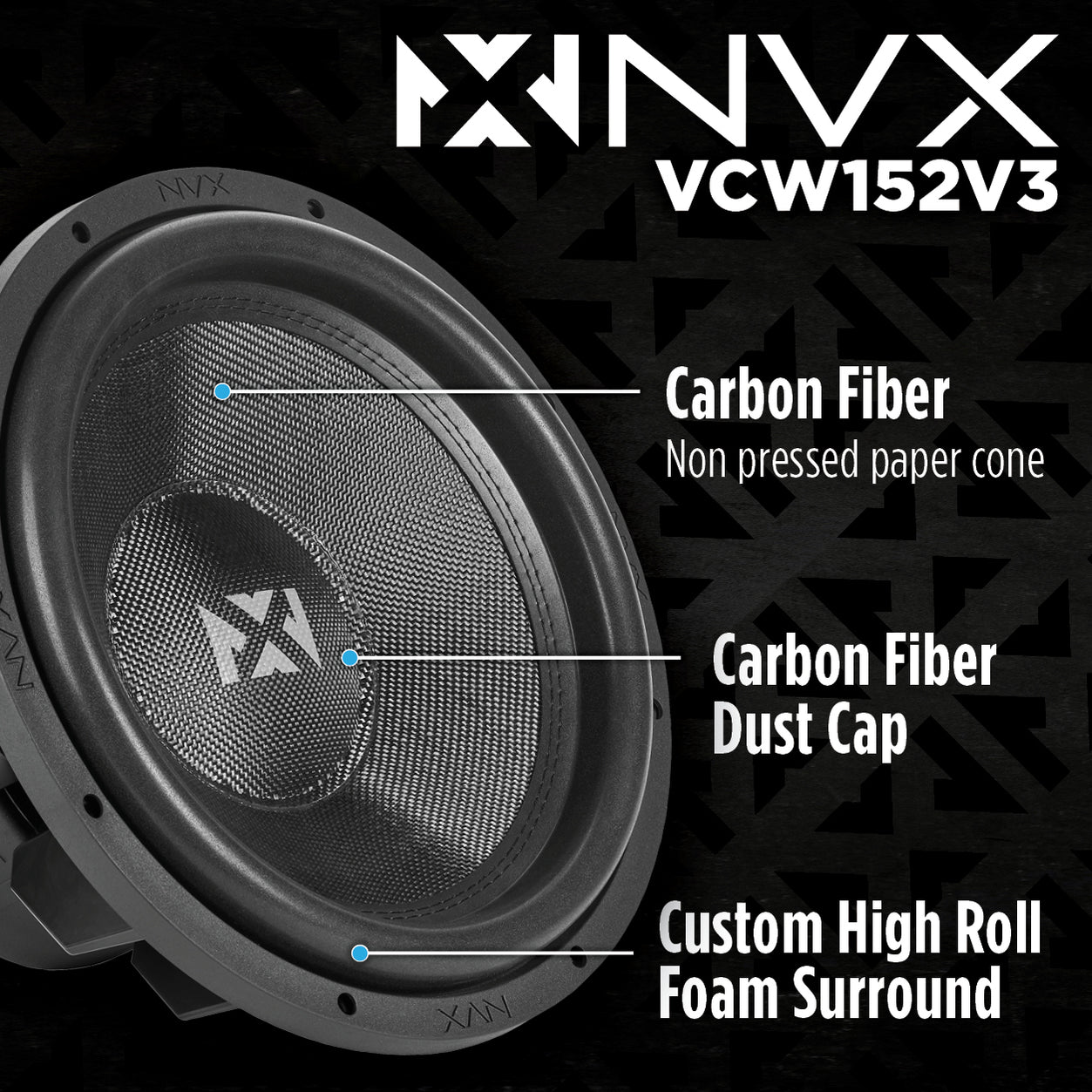 VCW152 Version 3 (VCW152v3) 3000W Peak (1500W RMS) 15" VC-Series v3 Du ...